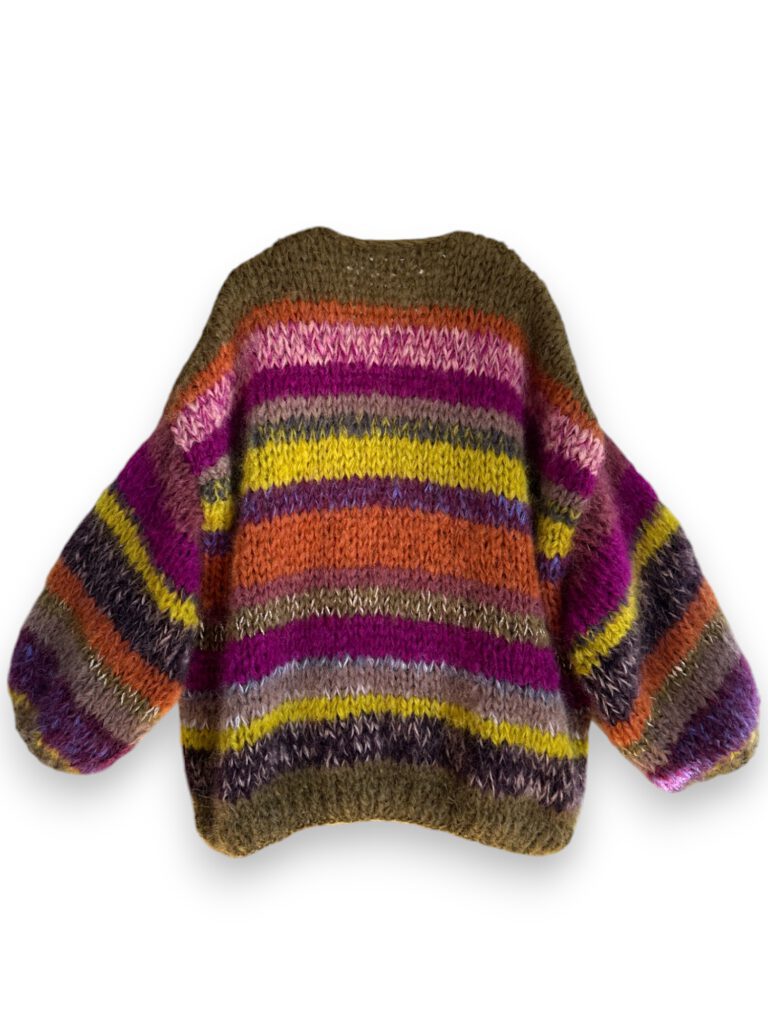 Multi color mohair cardigan indian summer - Maison Osé