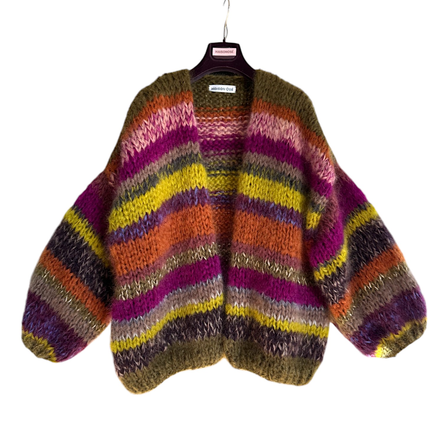Multi color mohair cardigan indian summer - Maison Osé